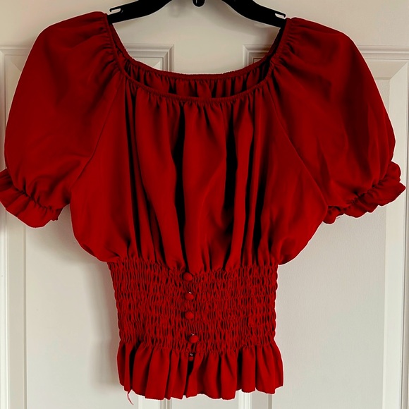 Tops | Fancy Red Top | Poshmark